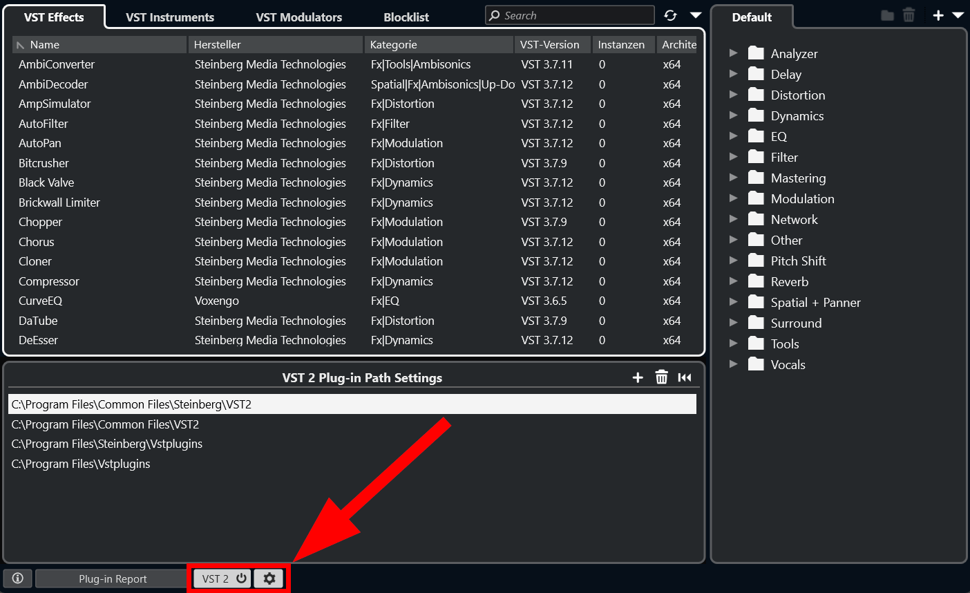Using VST 2 Plug-ins in Cubase/Nuendo 14 and Cubase 15 – Steinberg Help ...